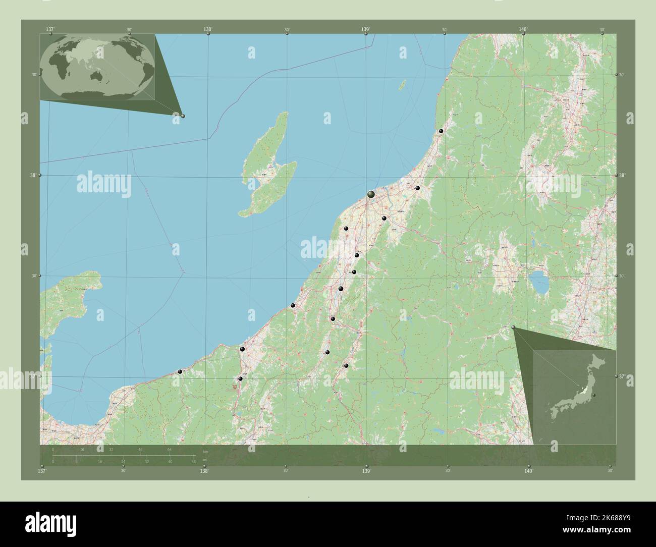 Map niigata niigata prefecture japan hi-res stock photography and ...