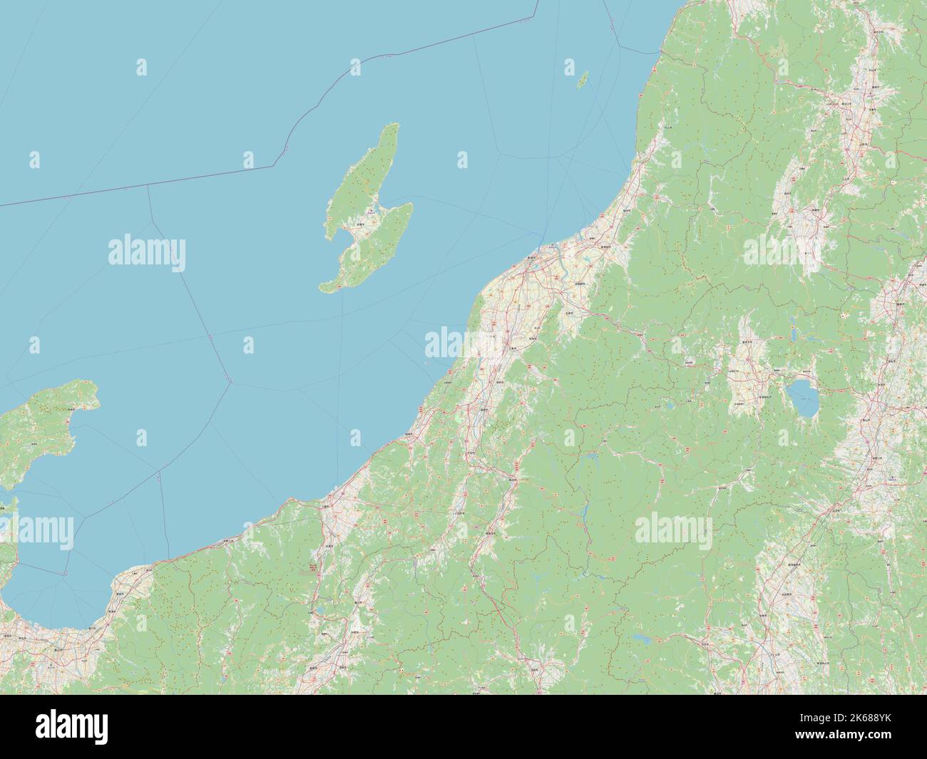 Niigata, prefecture of Japan. Open Street Map Stock Photo - Alamy