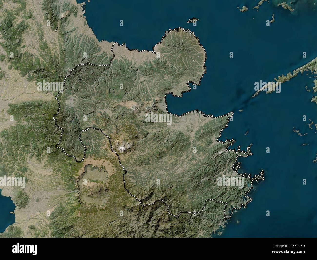 Oita, prefecture of Japan. Low resolution satellite map Stock Photo - Alamy