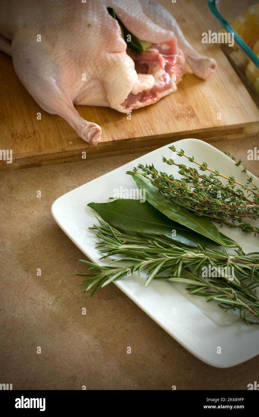 Duck cooked with rosemary hi-res stock photography and images - Alamy