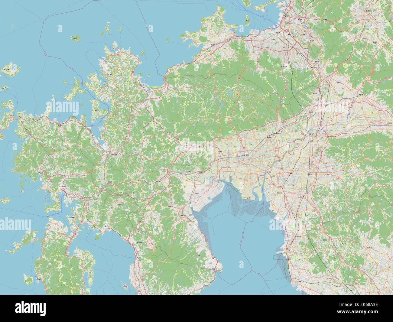 Saga, prefecture of Japan. Open Street Map Stock Photo - Alamy