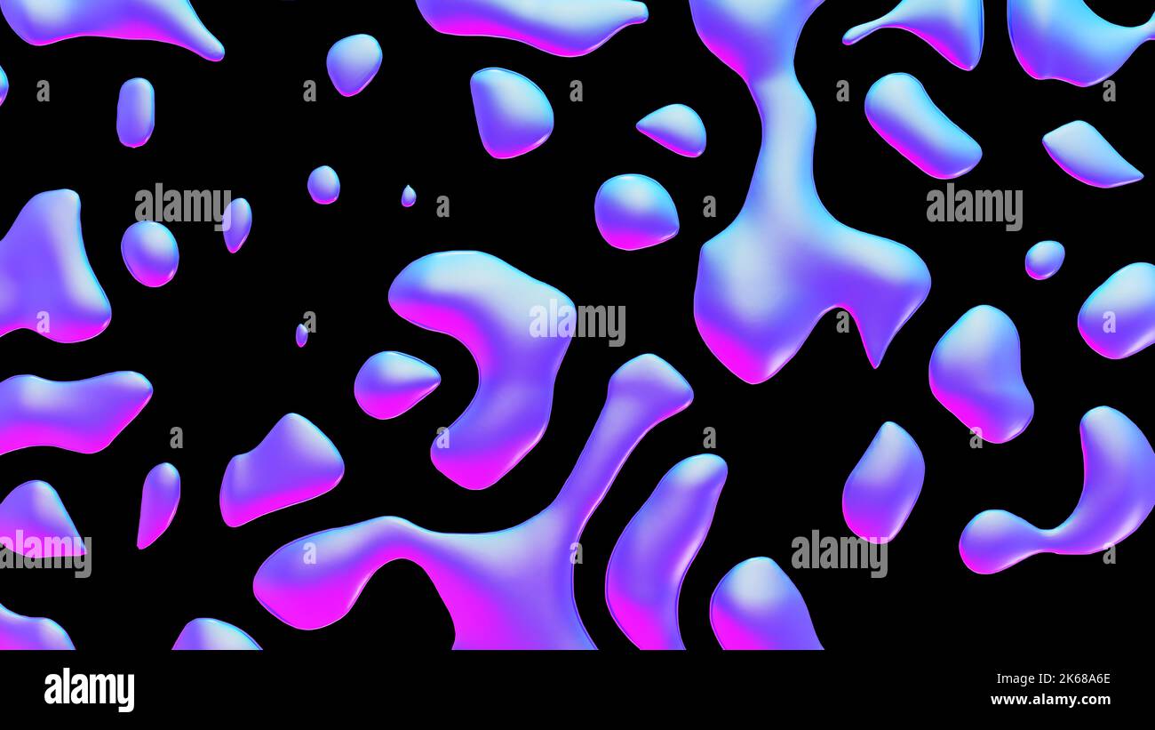Fluid metallic drops y2k background. Dynamic iridescent retrowave ...
