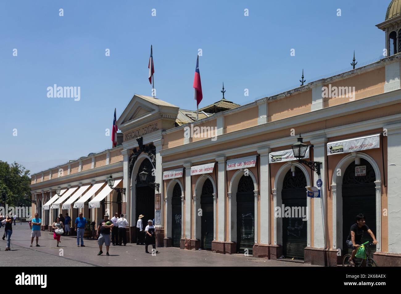 The facade of the Central Market of Santiago, Chile Stock Photo - Alamy