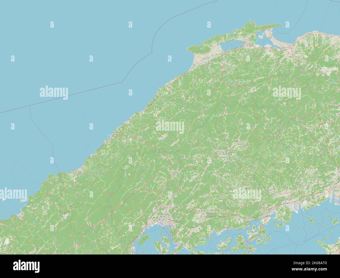 Shimane, prefecture of Japan. Open Street Map Stock Photo - Alamy