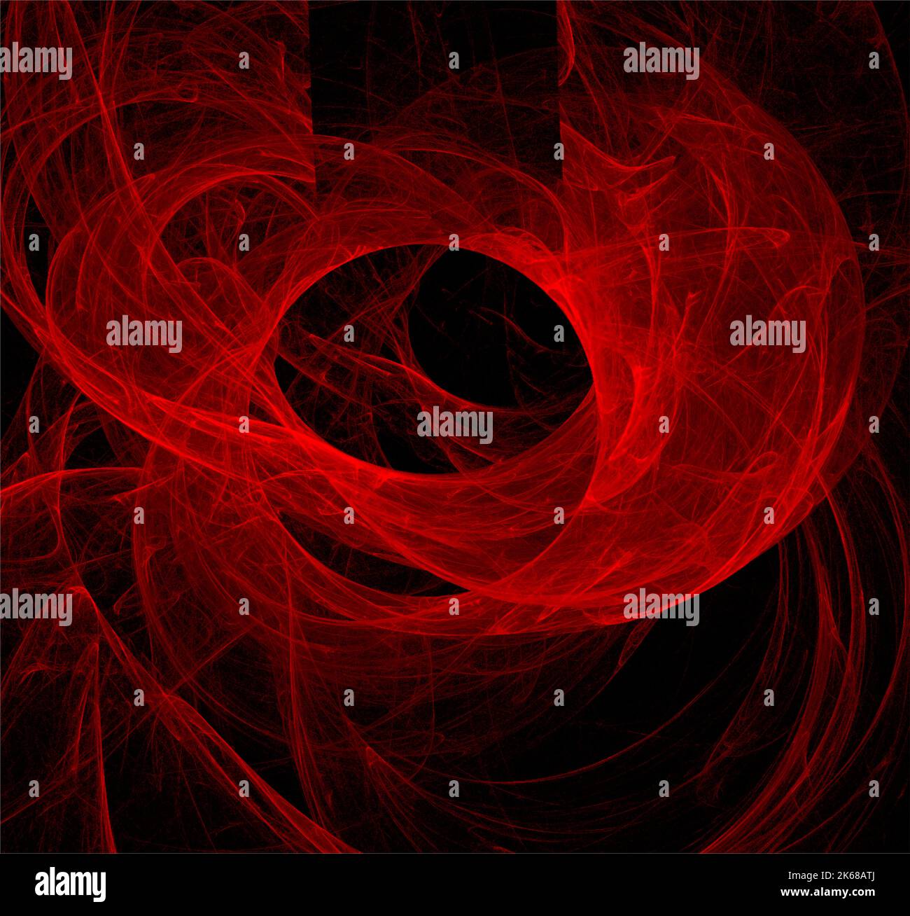 space fantasy illustration of red planetary system on dark space ...