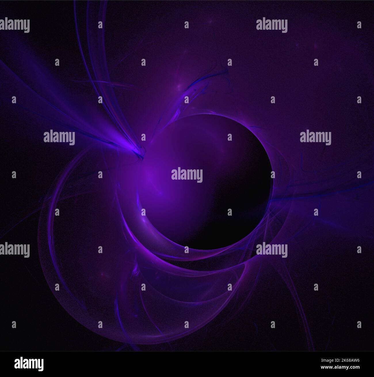 space fantasy illustration of purple planetary system on dark space ...