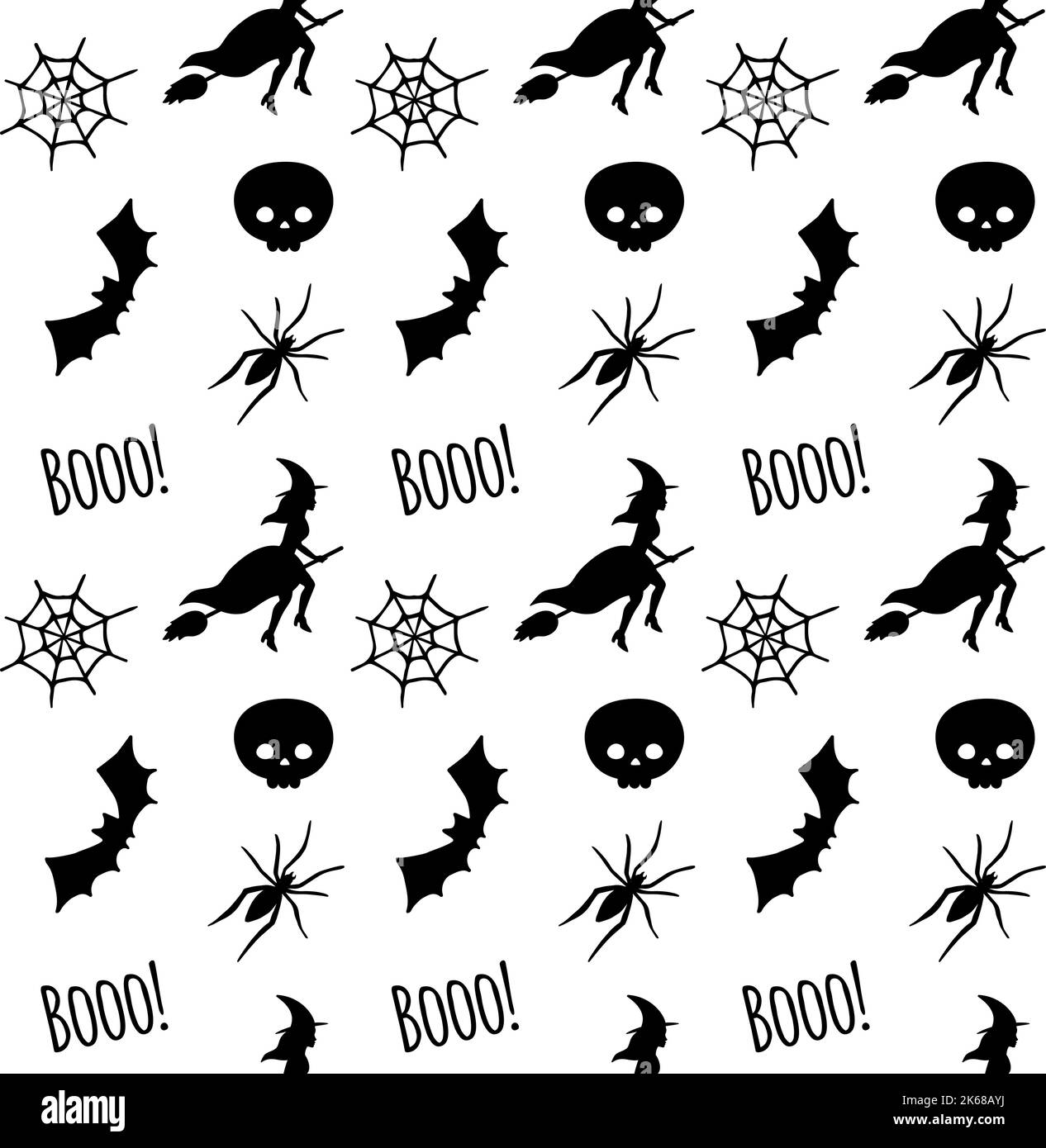 Vector seamless pattern of halloween doodles Stock Vector Image & Art ...