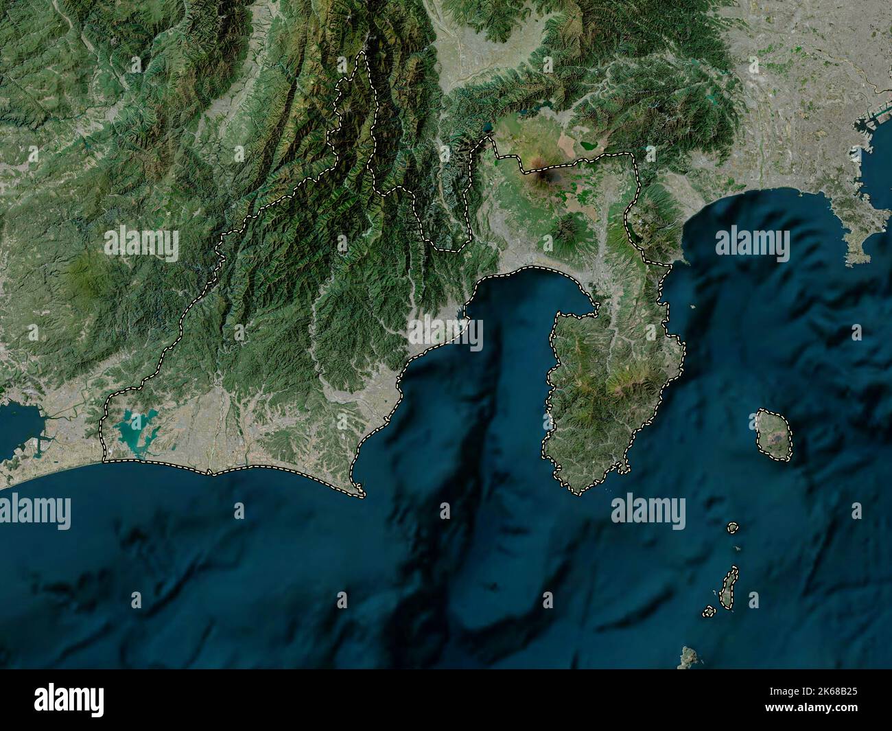Shizuoka, prefecture of Japan. High resolution satellite map Stock ...