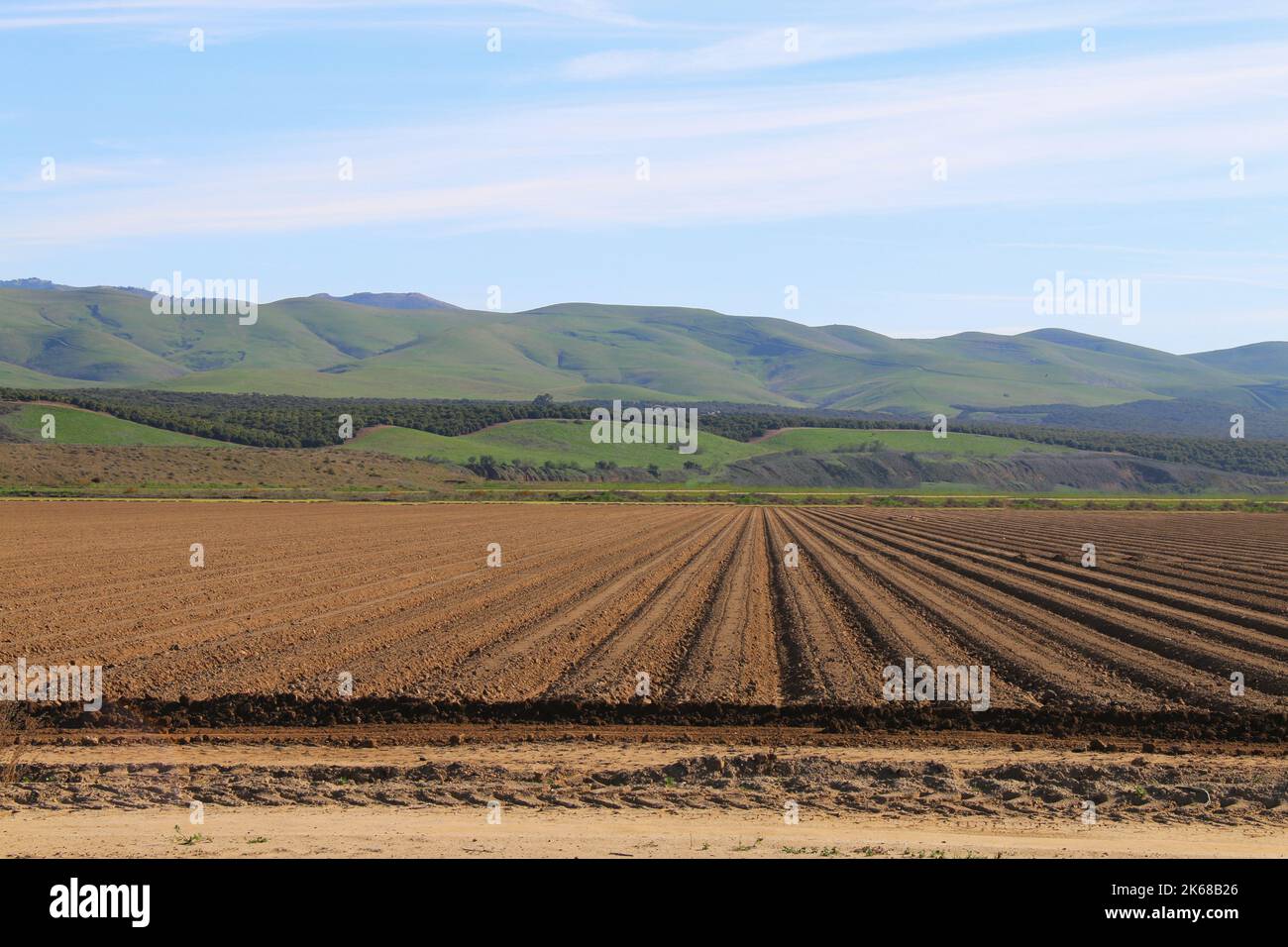 a fresh plowed california crop field harvest farm farmland plowing ...