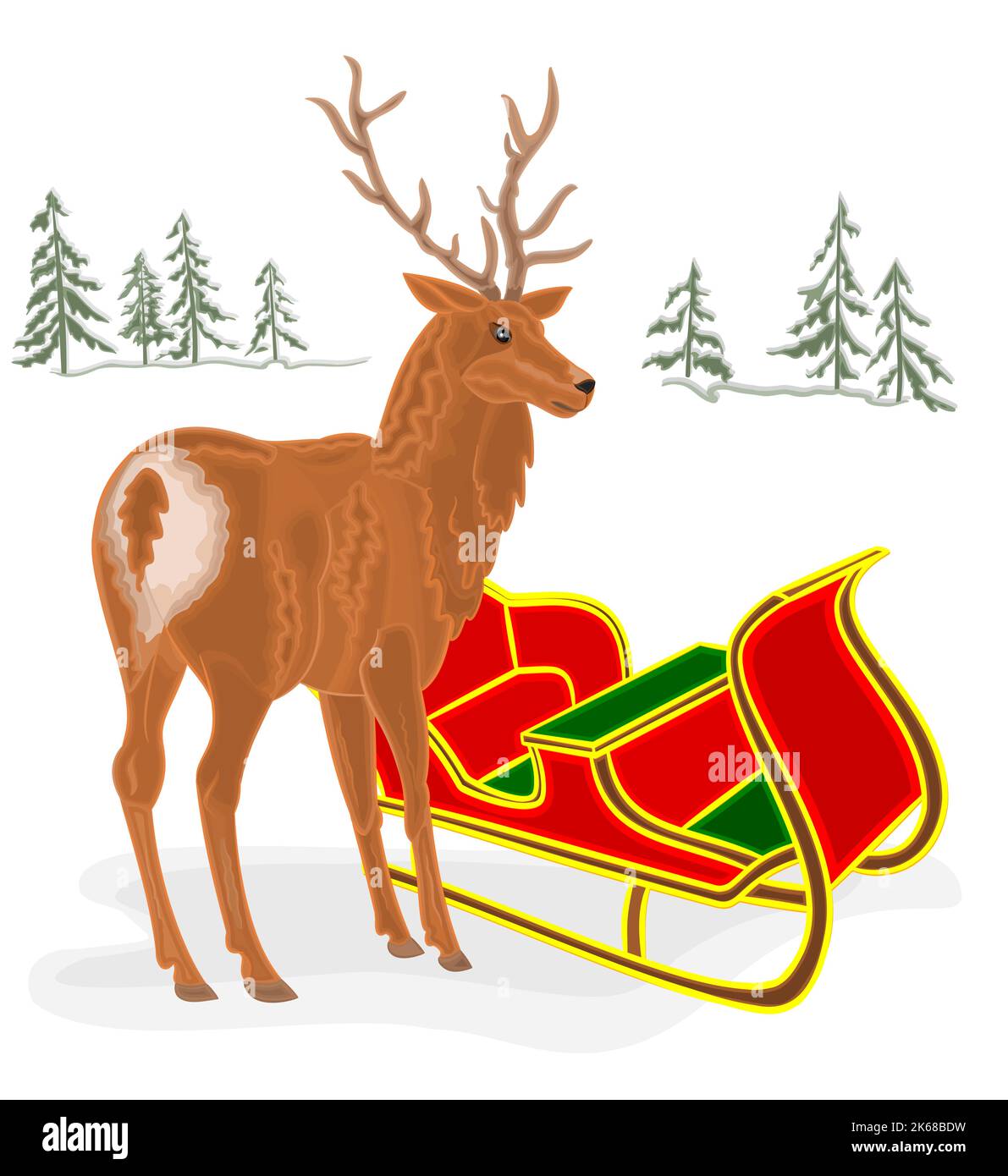 Watercolor santa sleigh hi-res stock photography and images - Alamy