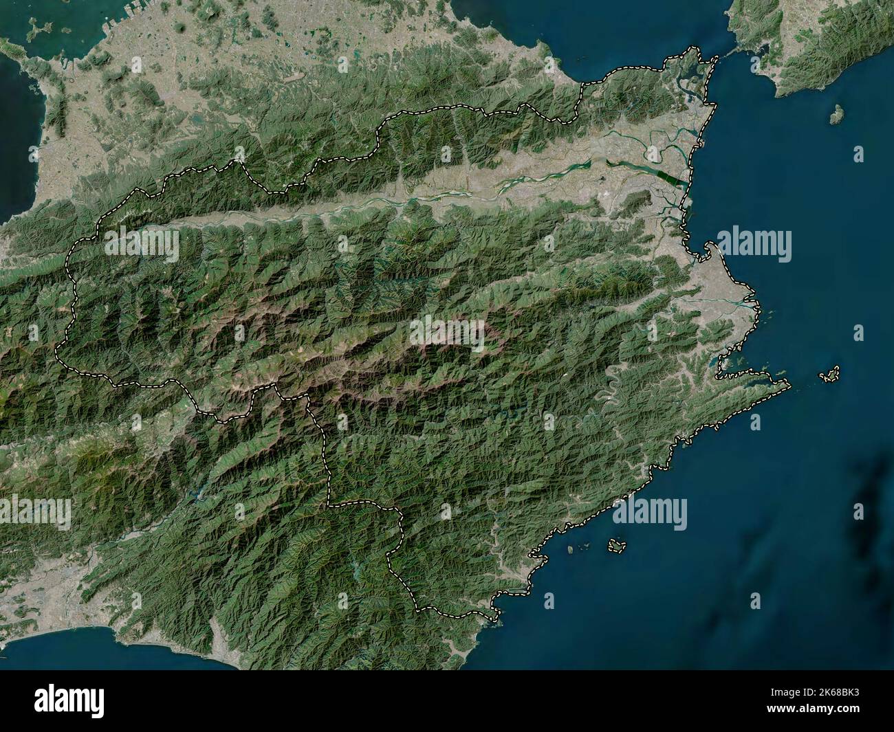 Tokushima, prefecture of Japan. High resolution satellite map Stock ...