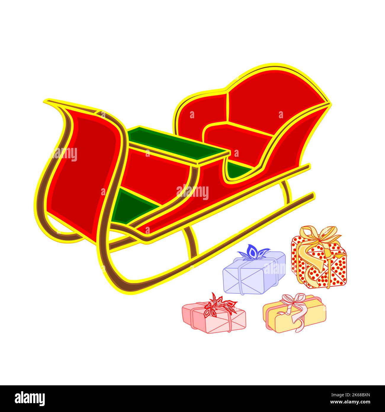Santa's sleigh and gifts vector Stock Vector Image & Art - Alamy