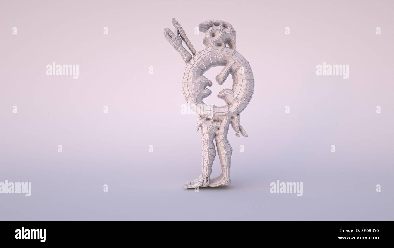 3D Illustration of a sculpture from the era of ancient Greek ...