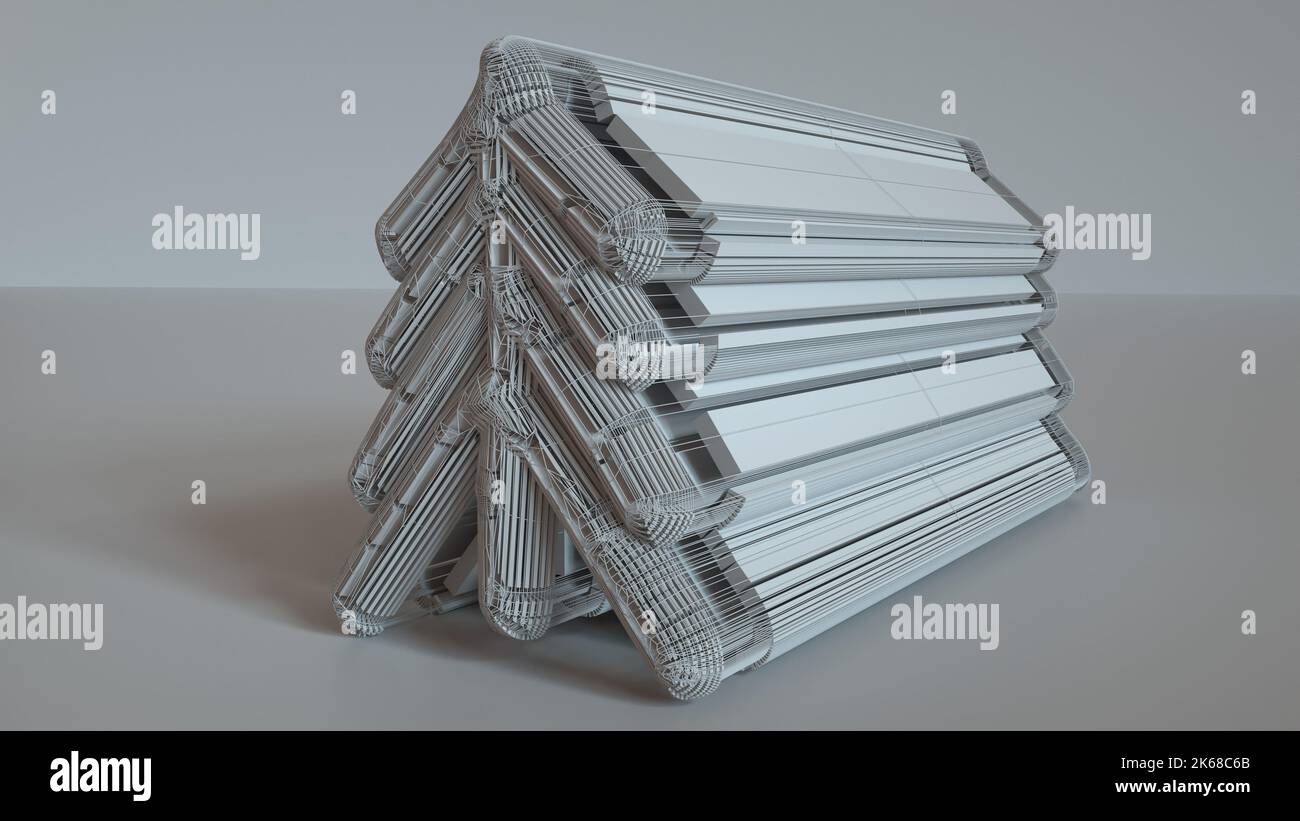 3D Illustration of a building based on the diagram of a tree. View the ...