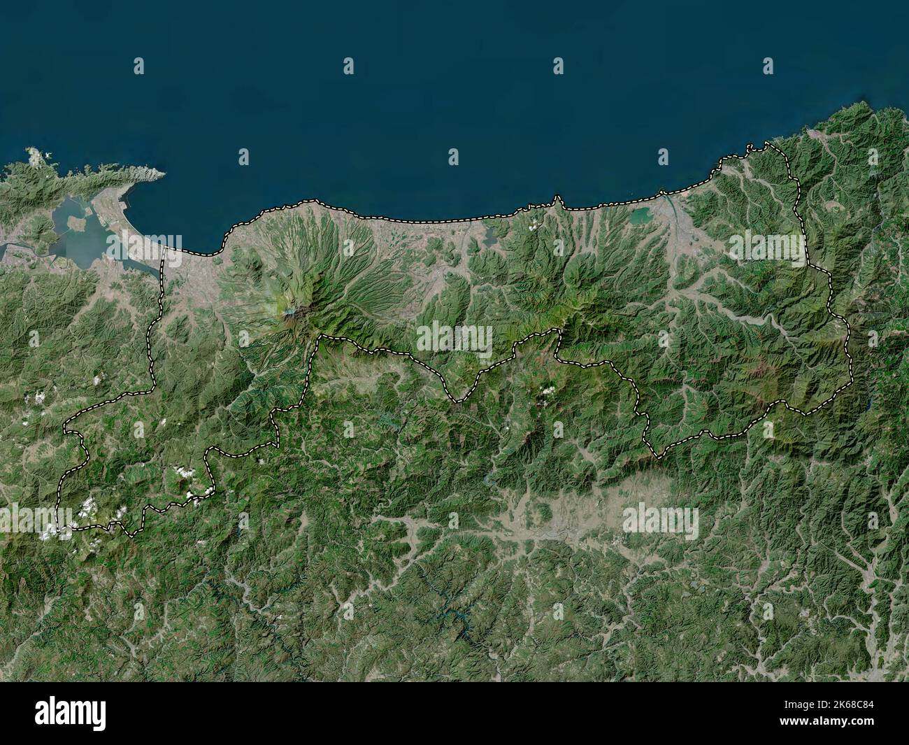 Tottori, prefecture of Japan. High resolution satellite map Stock Photo ...