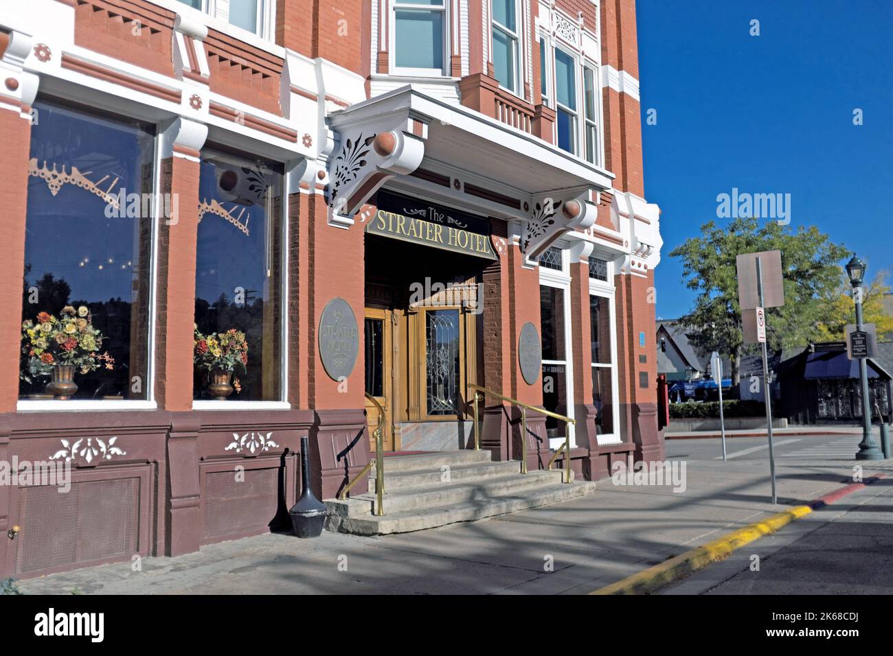The front entrance to the historic landmark Strater Hotel on Main ...