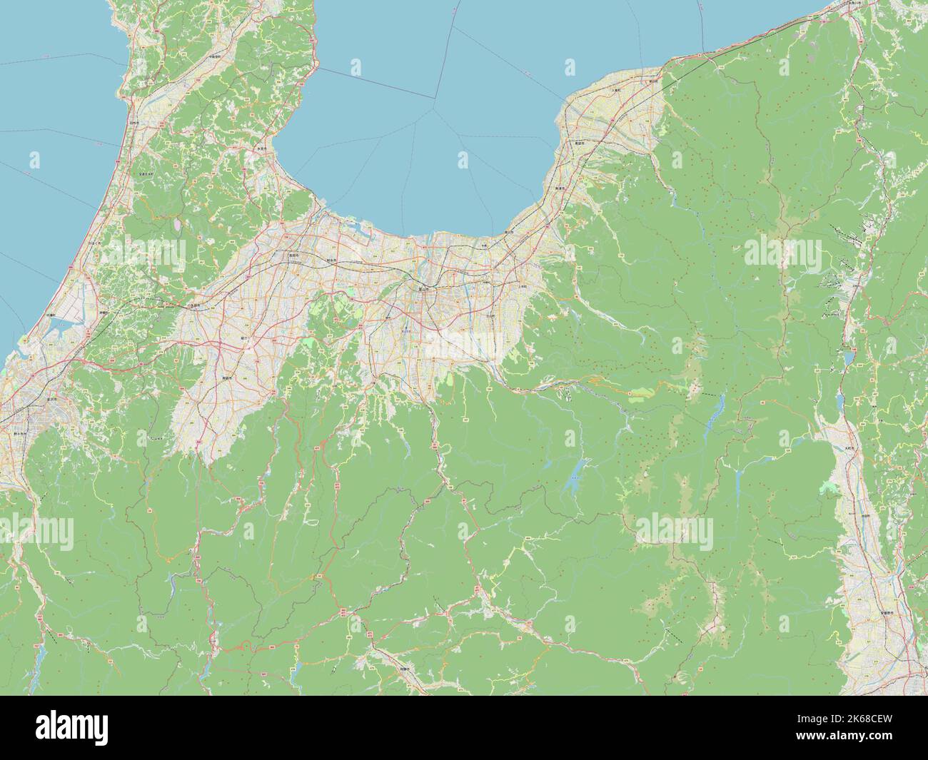 Toyama, prefecture of Japan. Open Street Map Stock Photo - Alamy