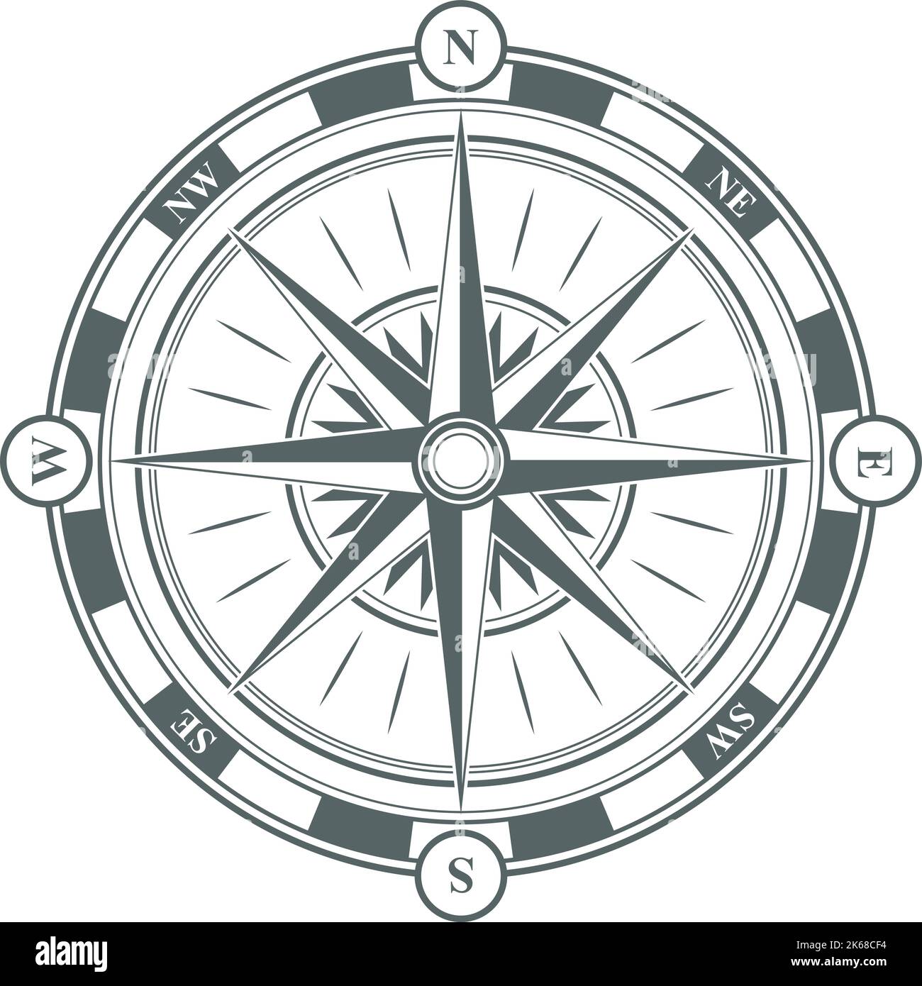 Marine Travel Symbol Old Map Compass Navigation Icon Stock Vector Image And Art Alamy
