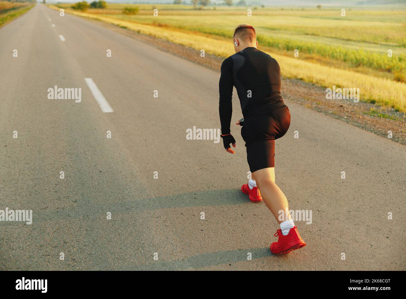 Athlete runner feet running on treadmill closeup on shoe,Sports concept ...