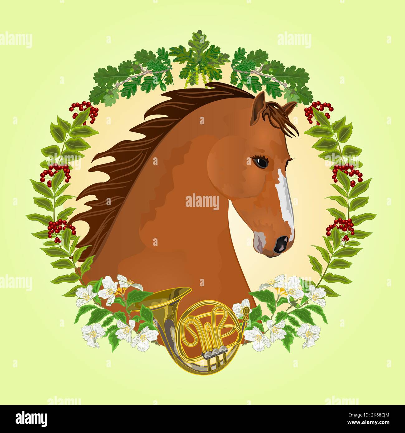Chestnut horse hunting theme vector Stock Vector Image & Art - Alamy