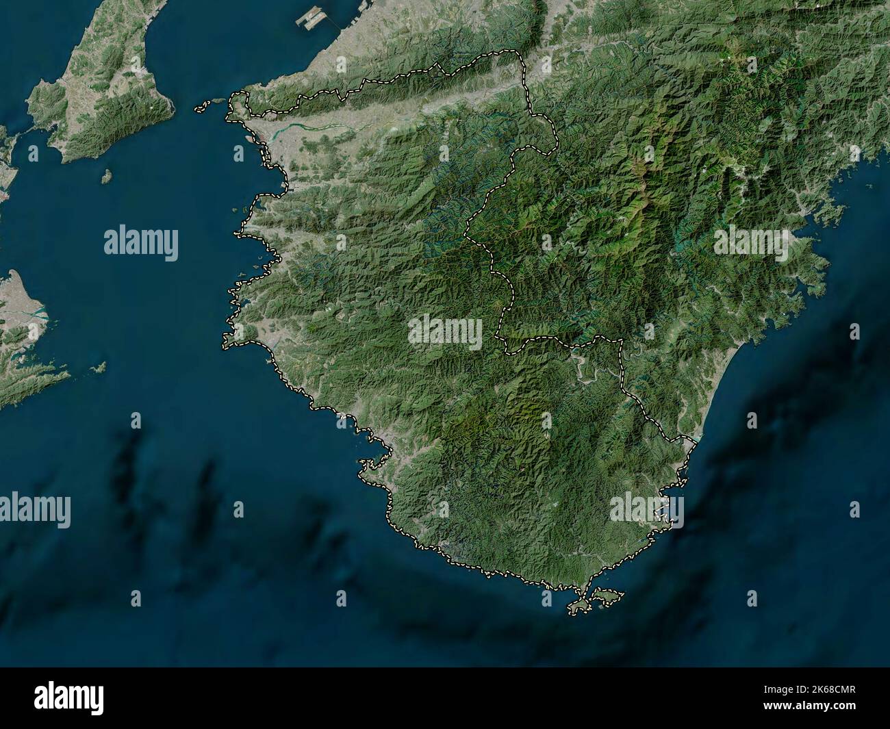 Wakayama, prefecture of Japan. High resolution satellite map Stock Photo - Alamy
