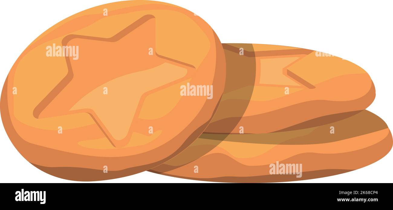 Cookie icon. Cartoon round star biscuit pile Stock Vector Image & Art ...