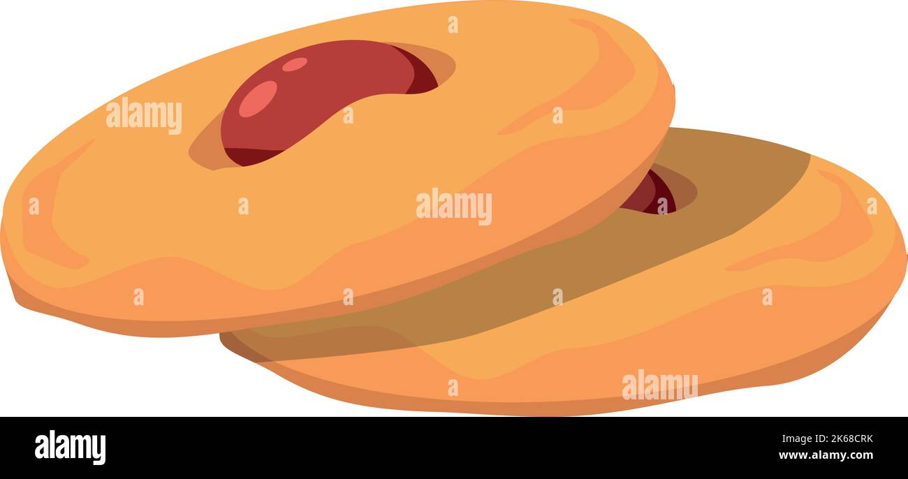 Sweet cookie with red jam. Cartoon bakery icon Stock Vector Image & Art ...