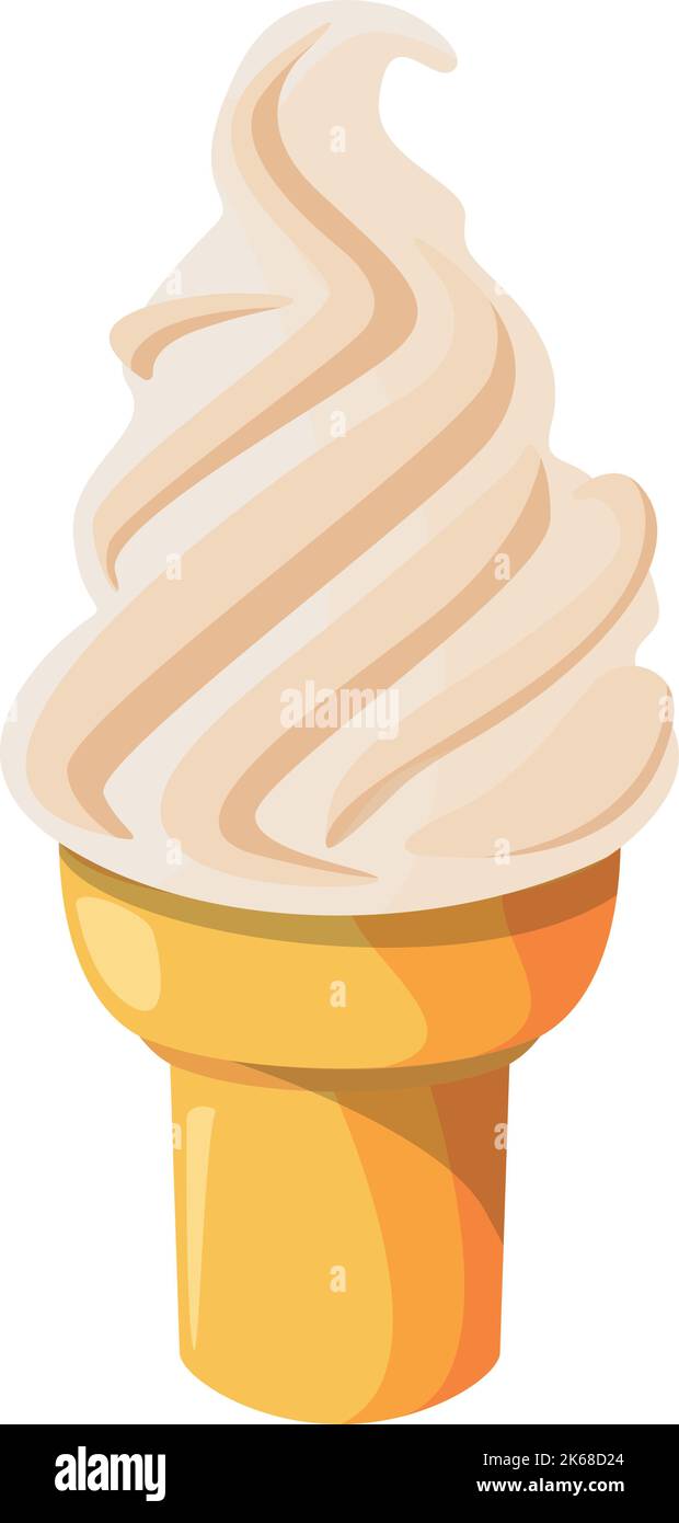 Ice cream soft swirl milk dessert cartoon icon Stock Vector Image & Art ...