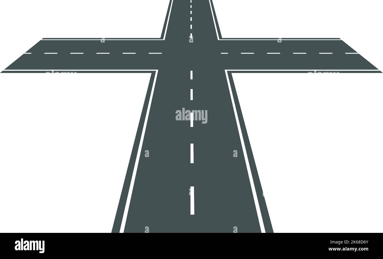 Crossroad icon. Asphalt speed path. Highway road Stock Vector Image ...