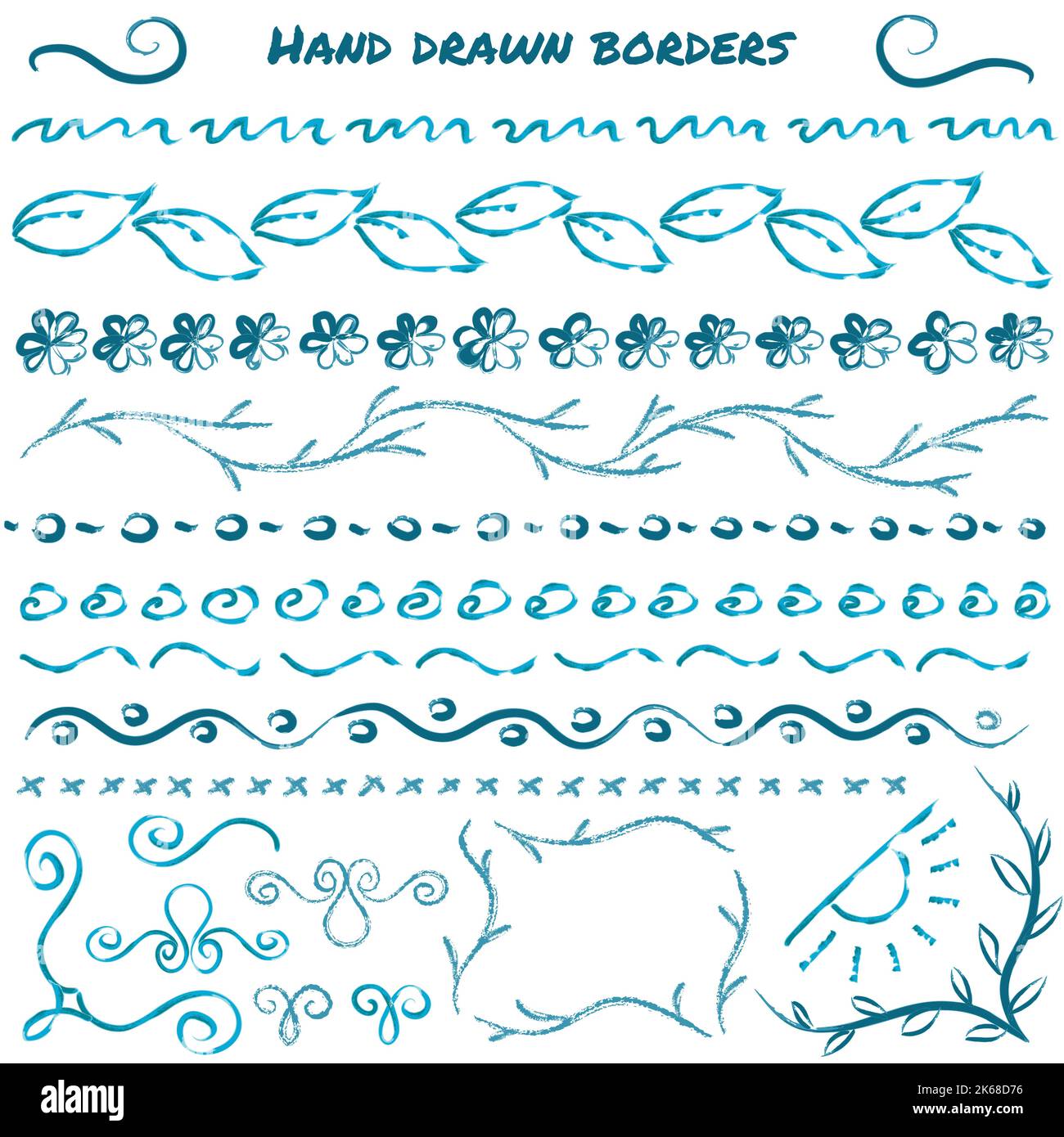 Hand drawn wavy line marker frame hi-res stock photography and images ...