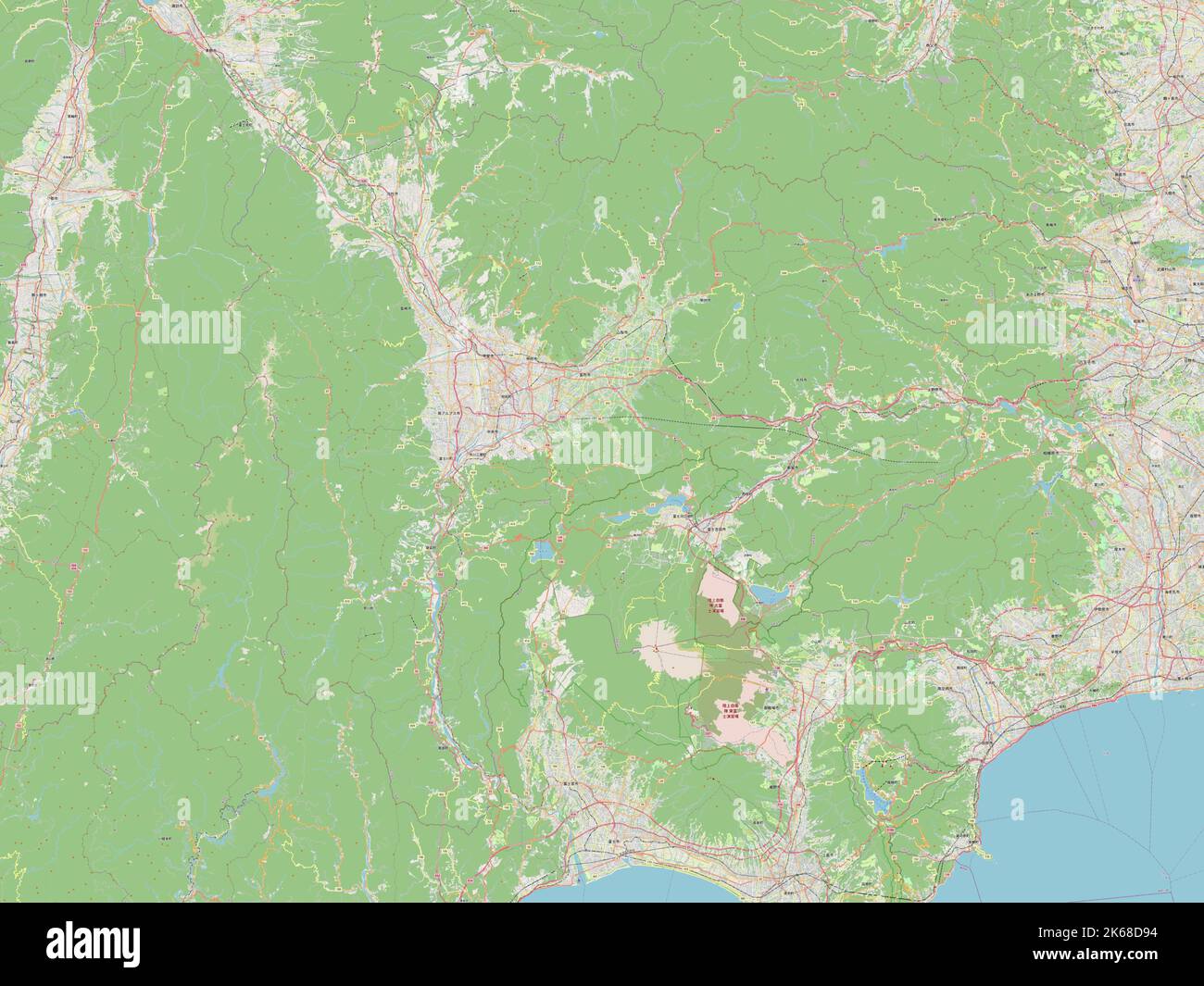 Yamanashi, prefecture of Japan. Open Street Map Stock Photo - Alamy
