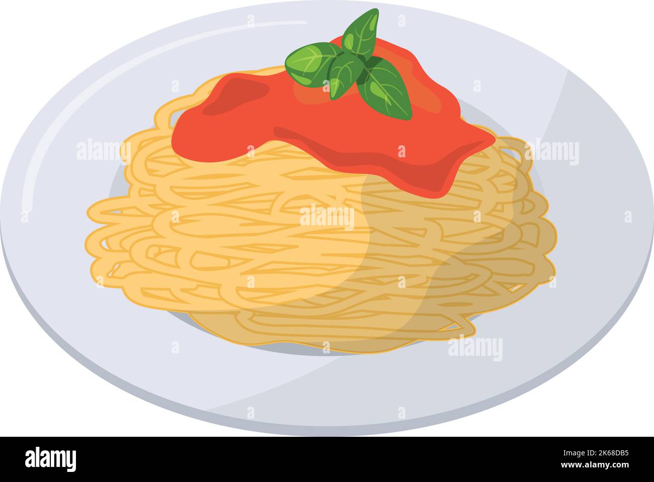 Pasta dish cartoon icon. Italian food plate Stock Vector Image & Art ...