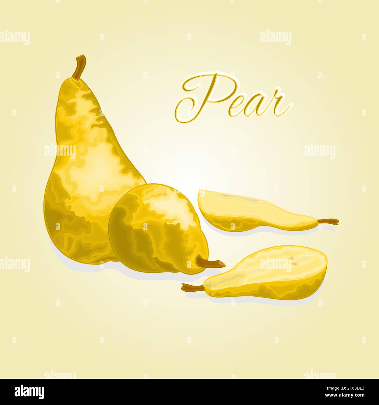 Yellow ripe pear vector Stock Vector Image & Art - Alamy