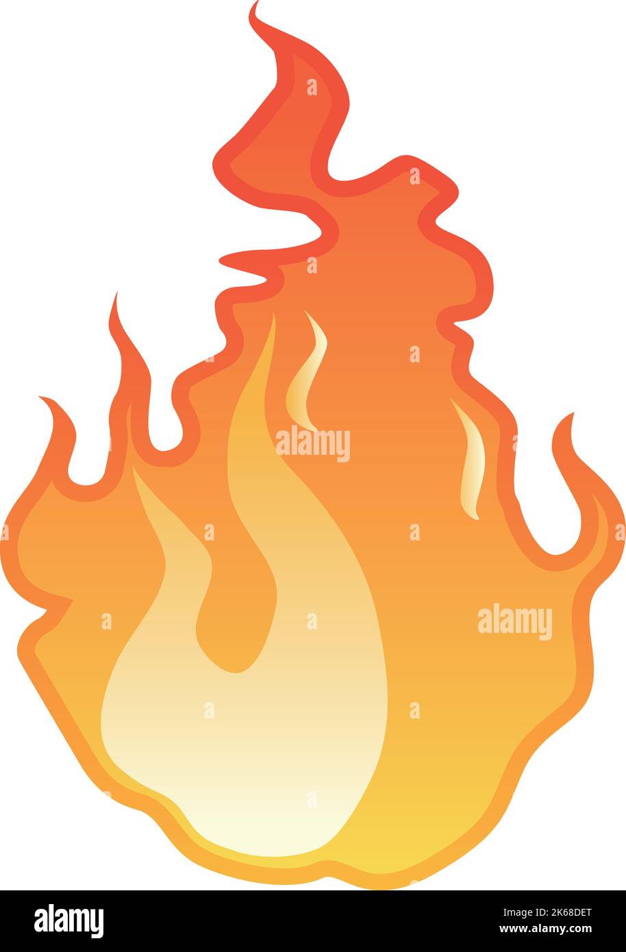 Hot flame symbol. Cartoon burning fire icon Stock Vector Image & Art ...