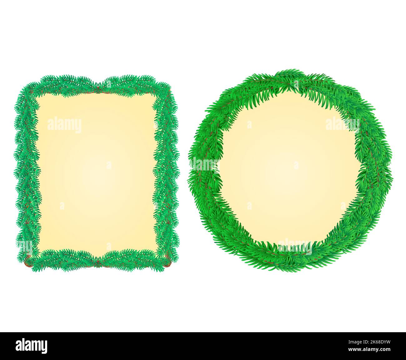 Christmas frame rectangle and a circle vector Stock Vector Image & Art ...