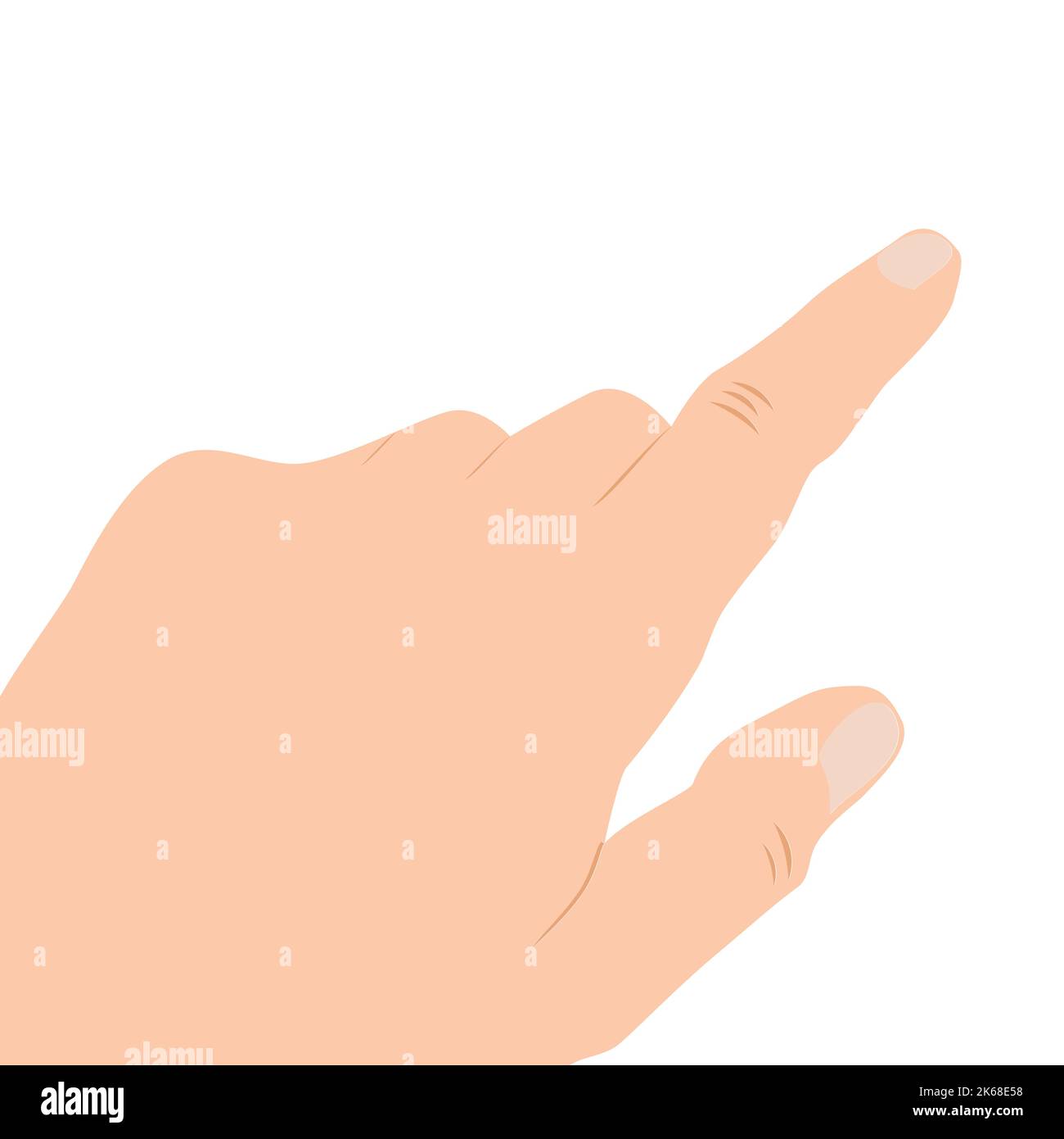 Human hand with an index finger pointing to the side, vector ...