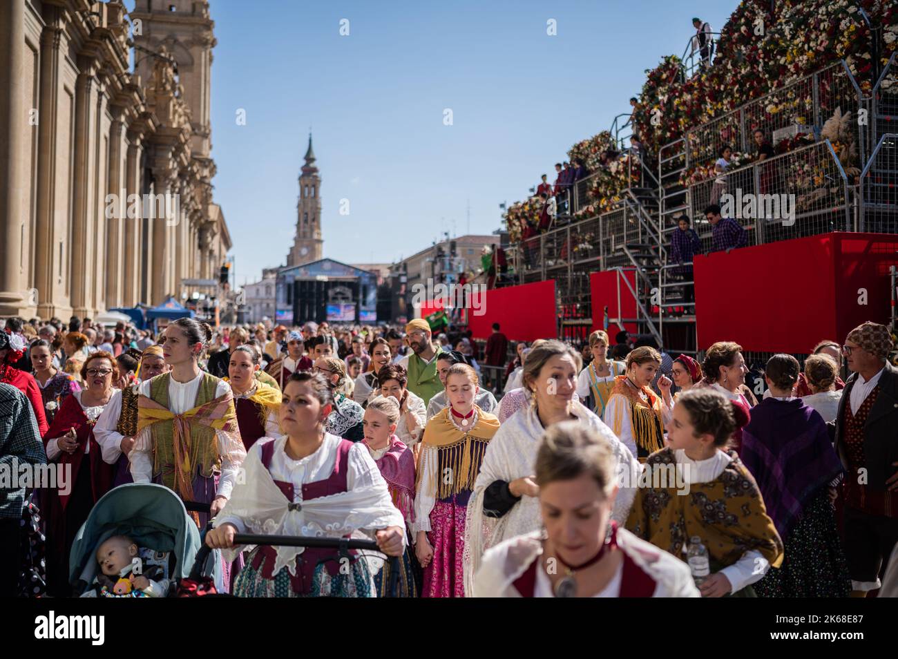 The Offering of Flowers to the Virgen del Pilar is the most important ...