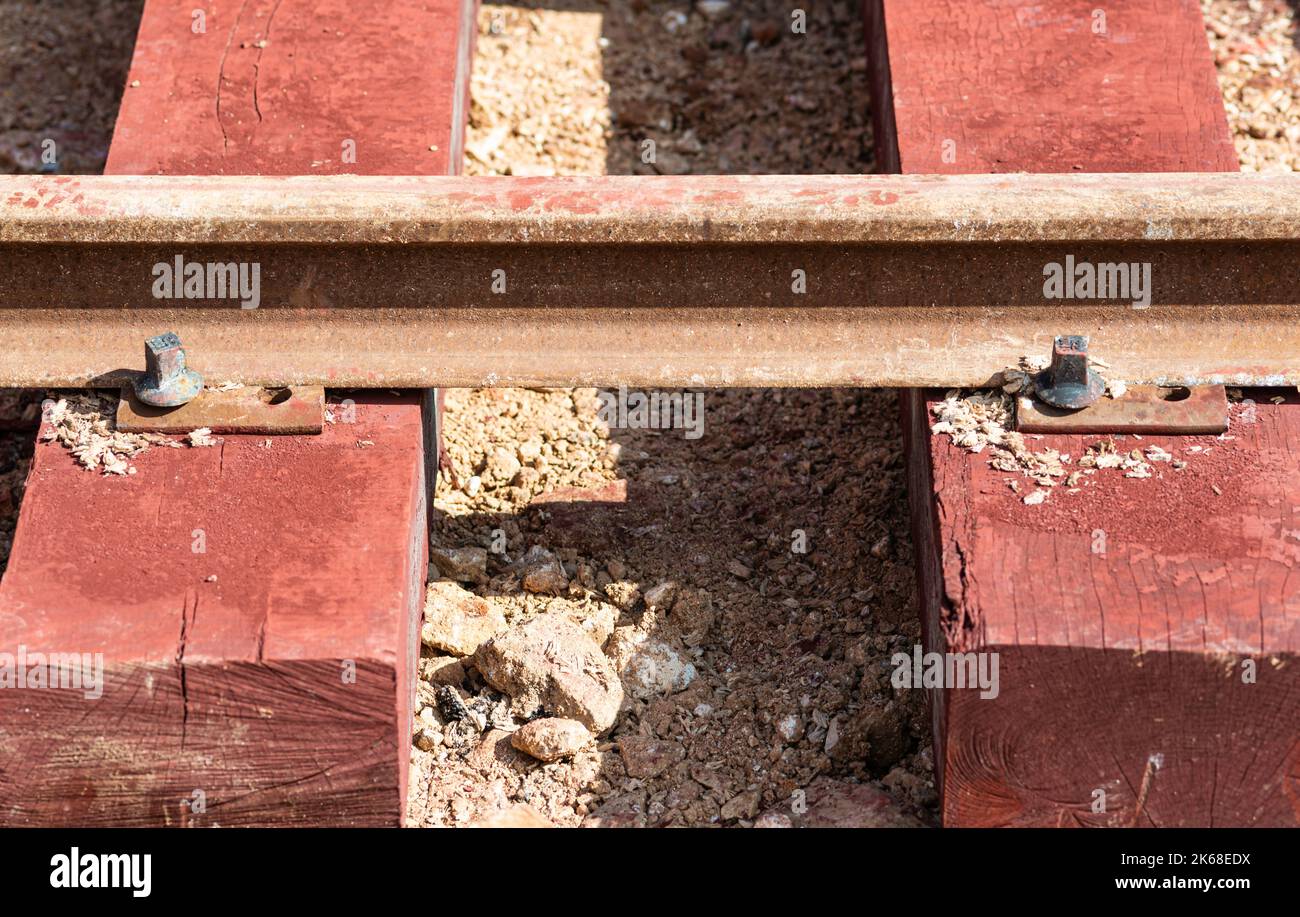 Construction workers at work at Railway station. Construction of a new ...