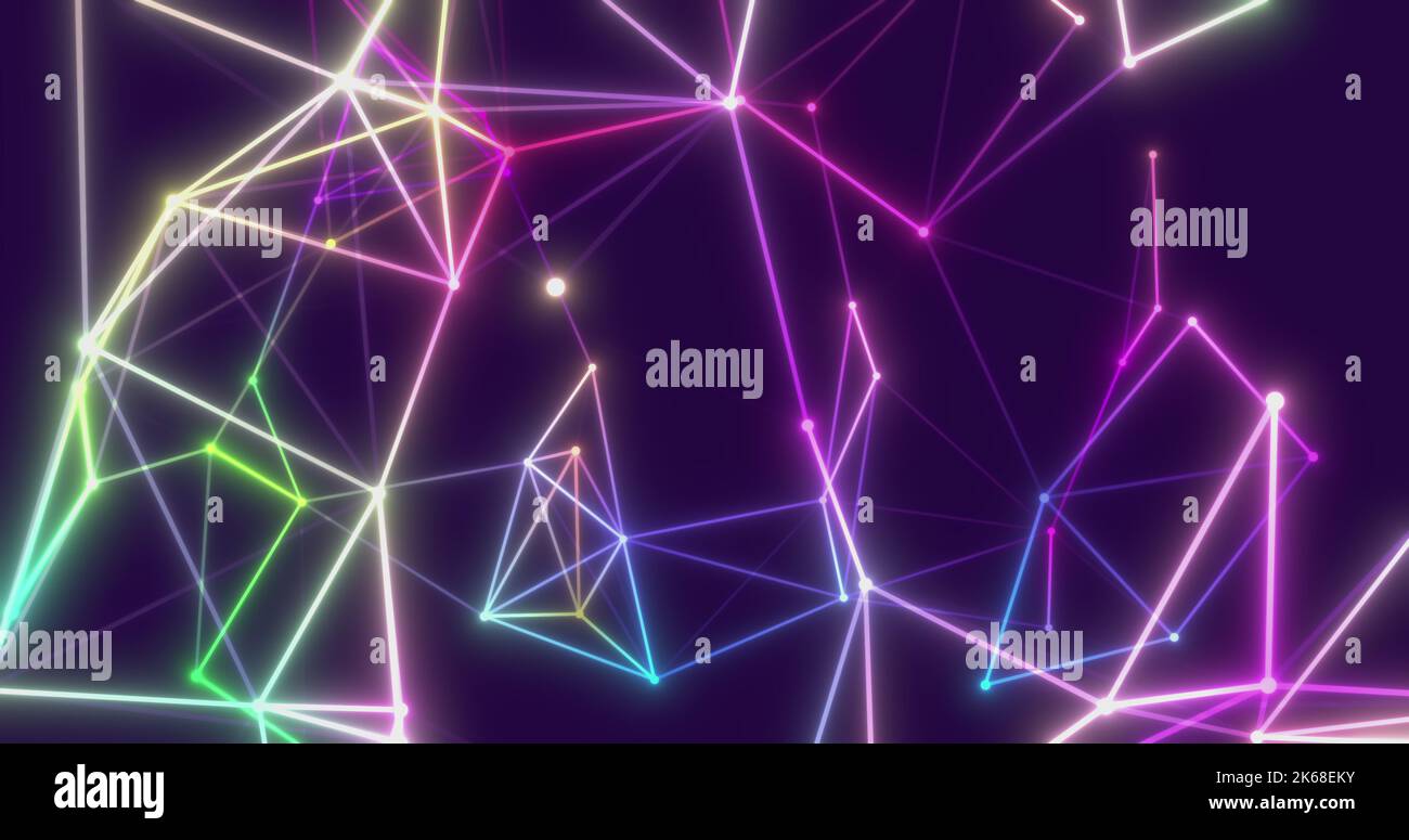 Background Abstract colored dynamic plexus on blue Futuristic technology. 3D render Stock Photo ...