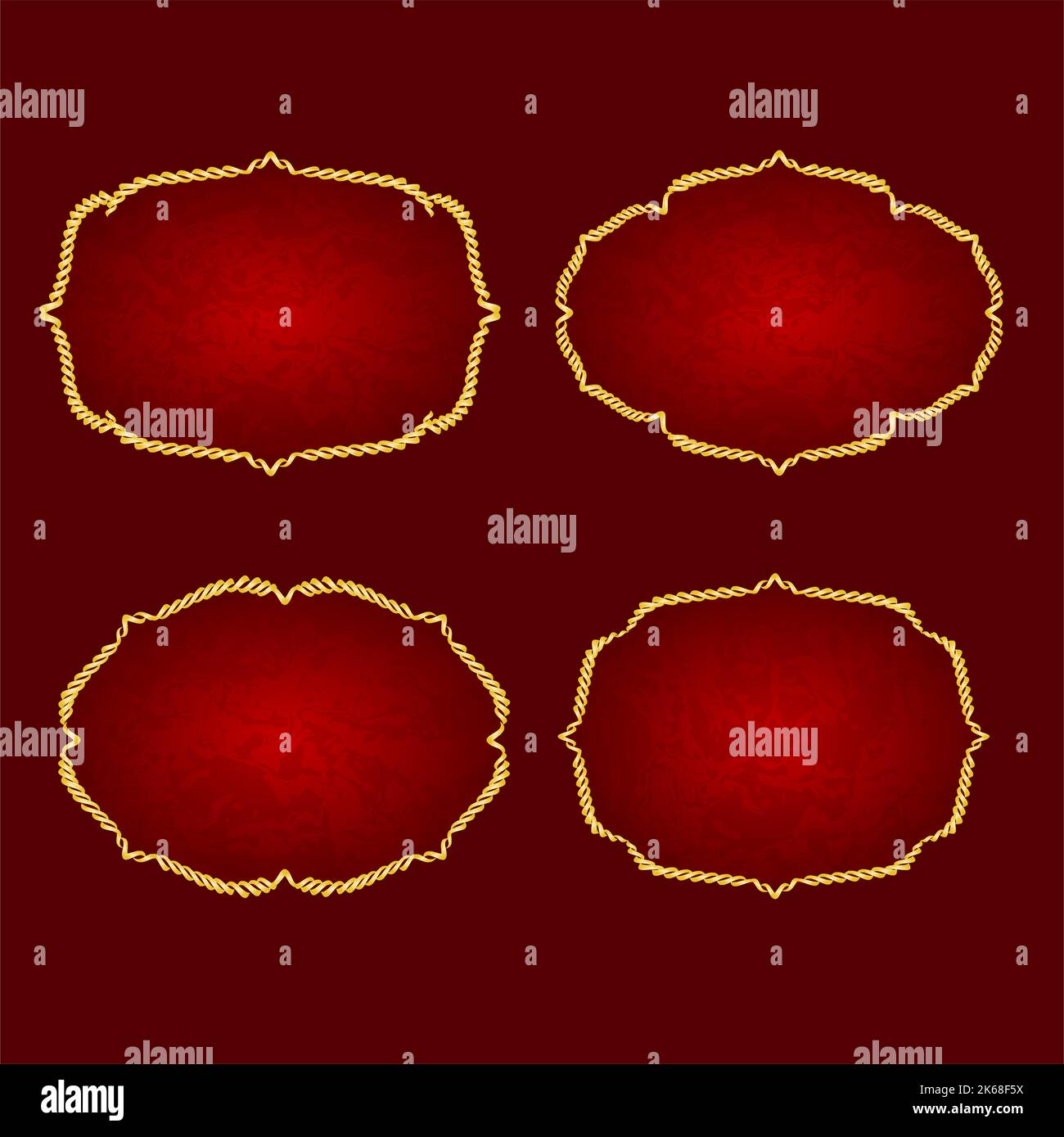 Gold frame on a red background vintage vector Stock Vector Image & Art ...