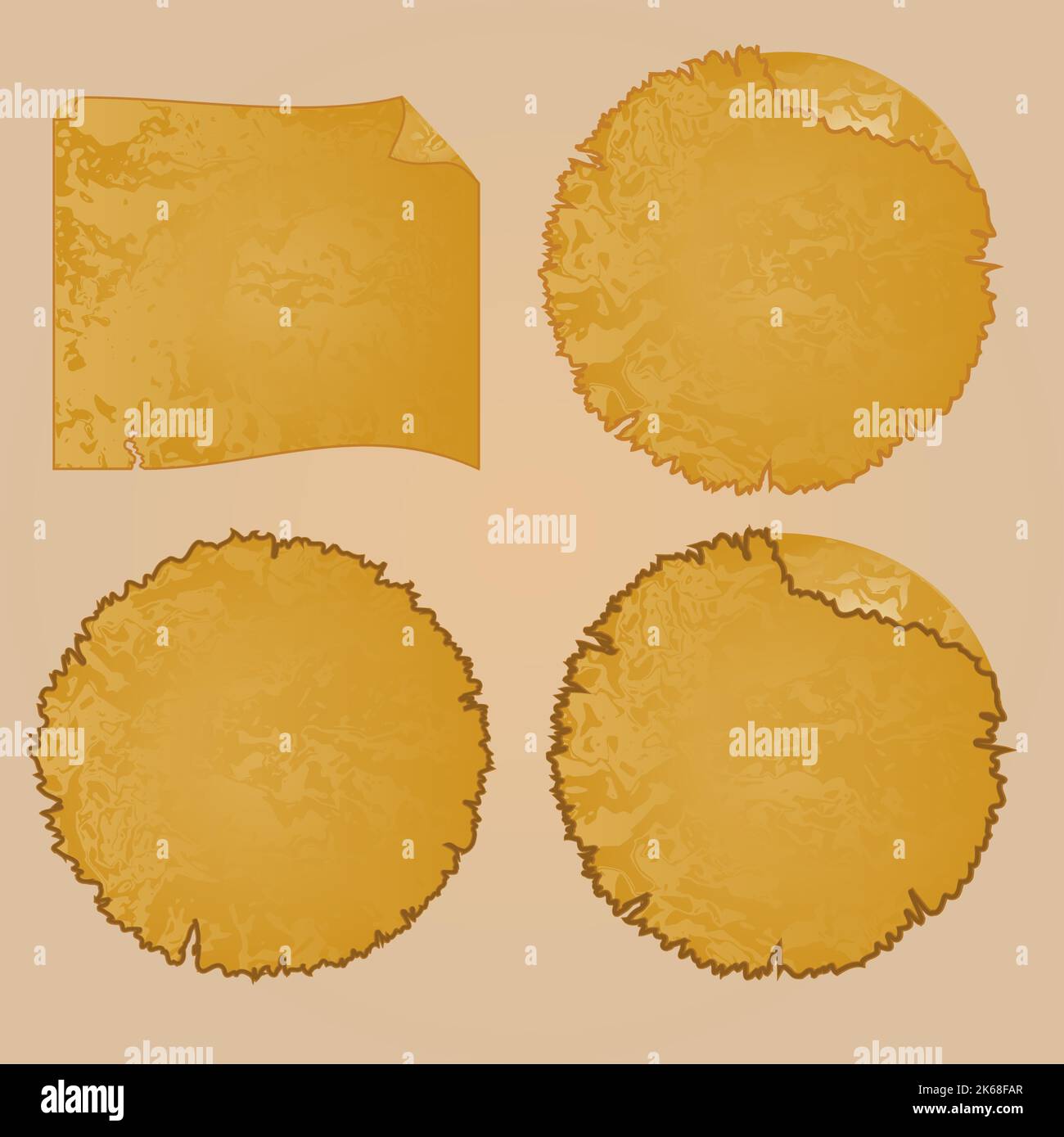 Round frames or Damaged Equipment and tattered paper vintage vector ...