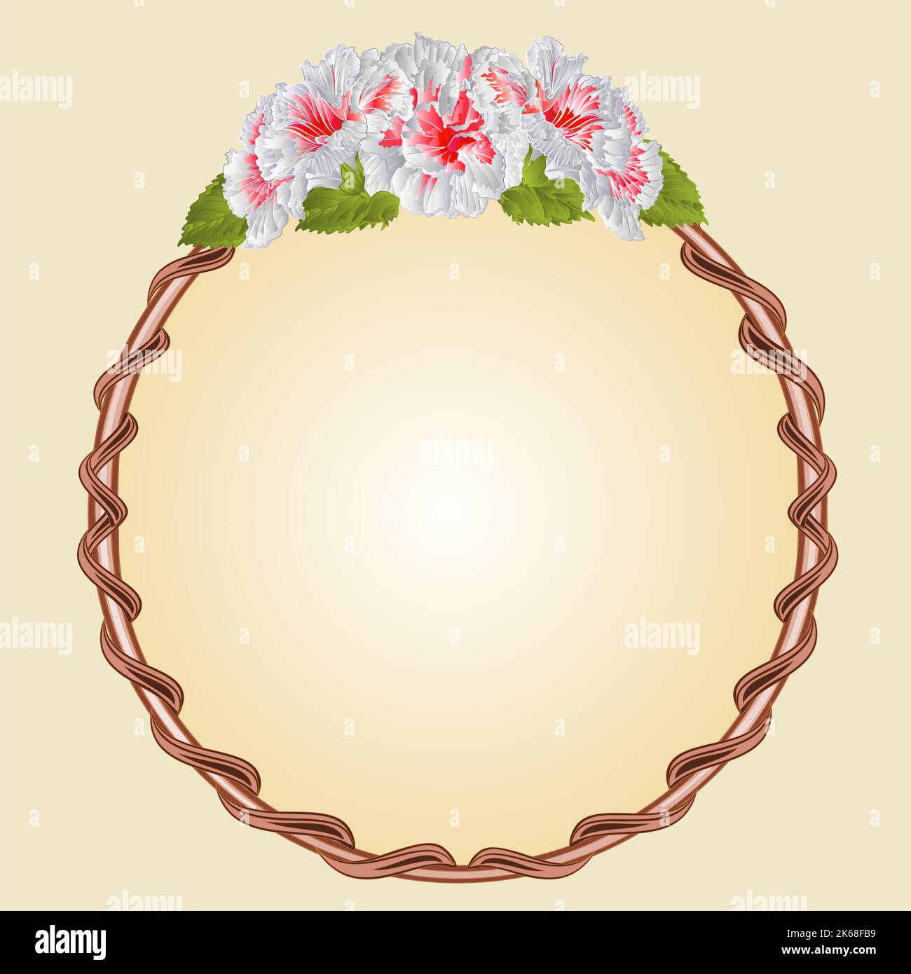 Round frame with whites hibiscus vector Stock Vector Image & Art - Alamy