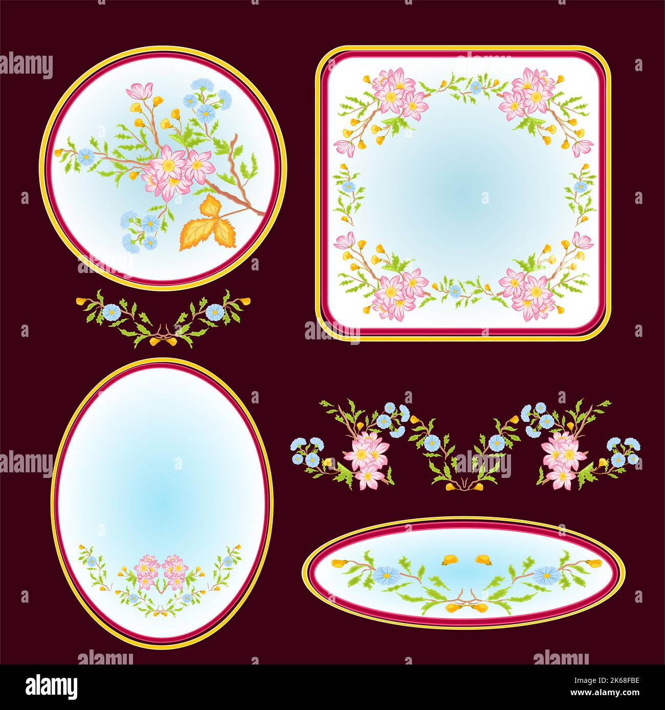 Decorative frames with floral pattern vector Stock Vector Image & Art ...