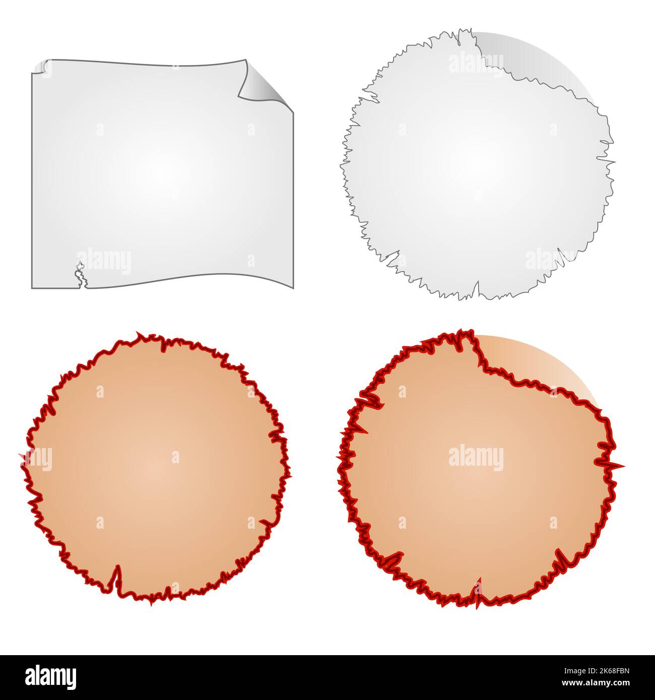 Round frames or Damaged Equipment and tattered paper vector Stock ...