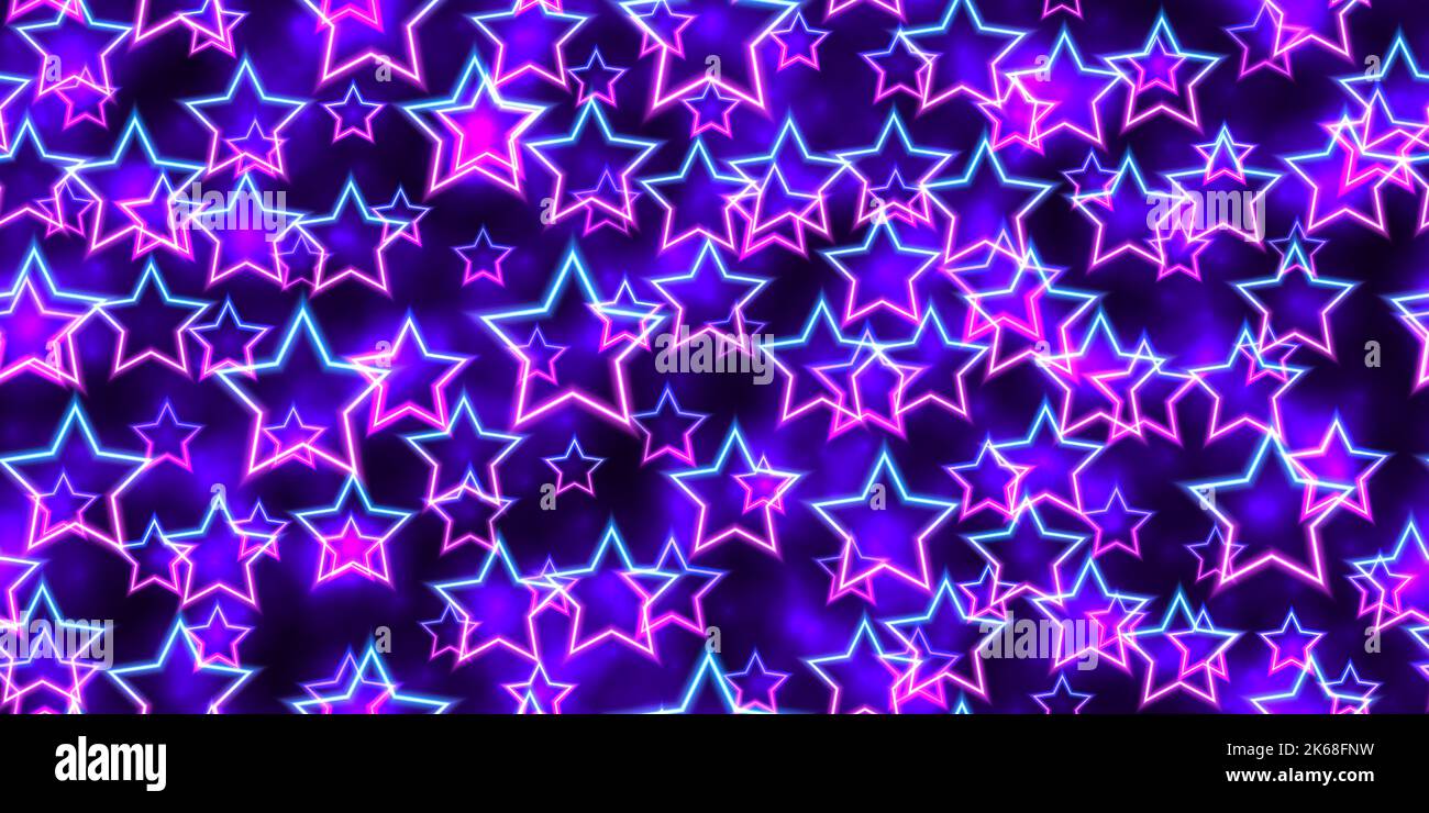 Purple and blue neon stars seamless pattern Stock Vector Image & Art ...