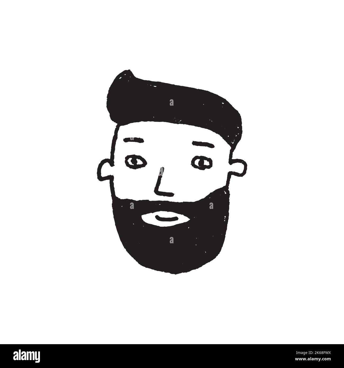 Man face with beard. Vector illustration isolated Stock Vector Image ...