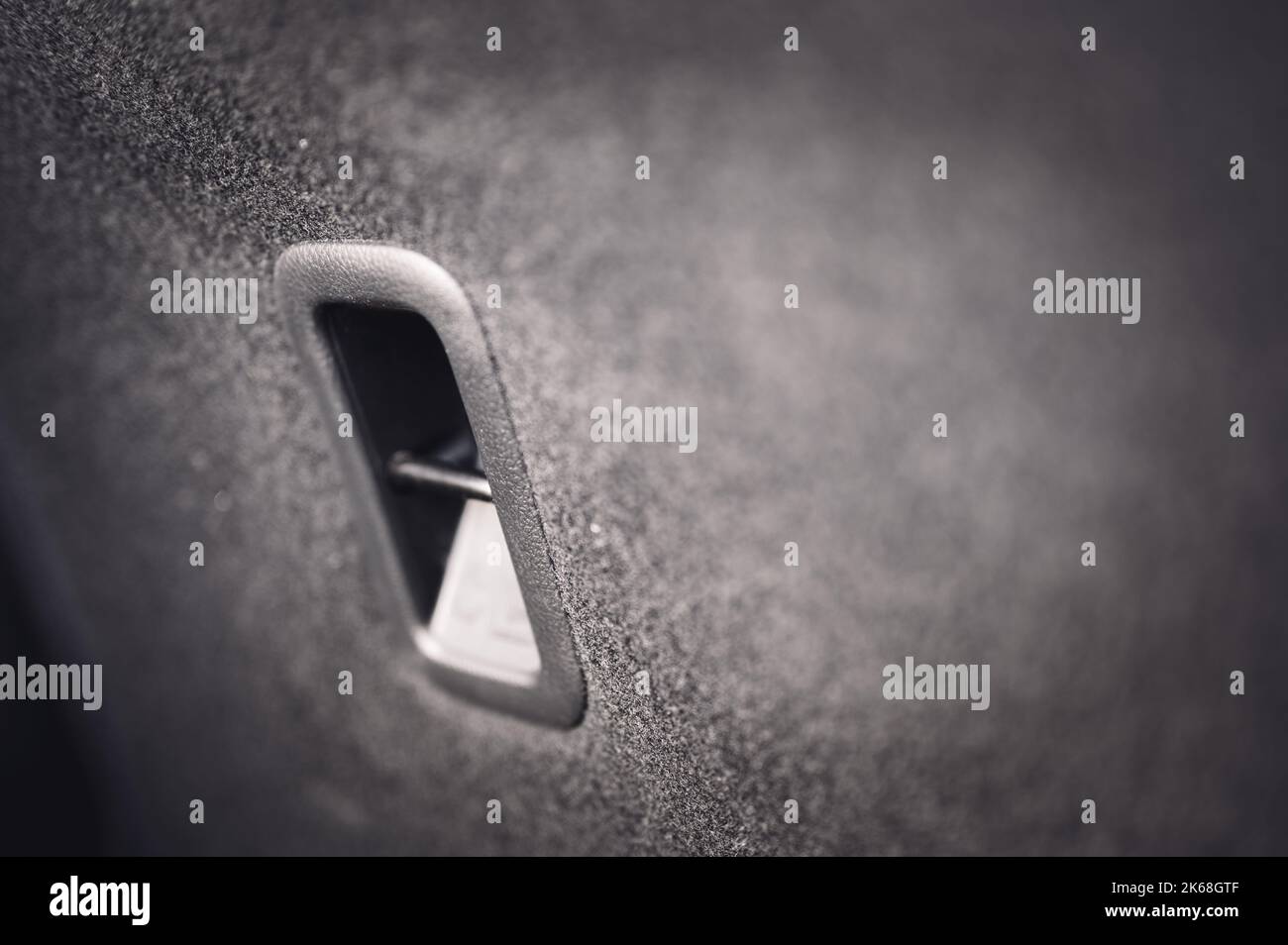 Selective focus on an anchor point for a forward-facing child car seat ...