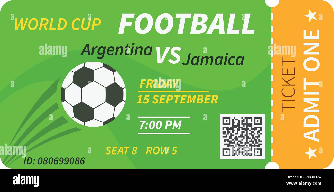 Football ticket. Sport event pass. Soccer flyer Stock Vector Image & Art - Alamy