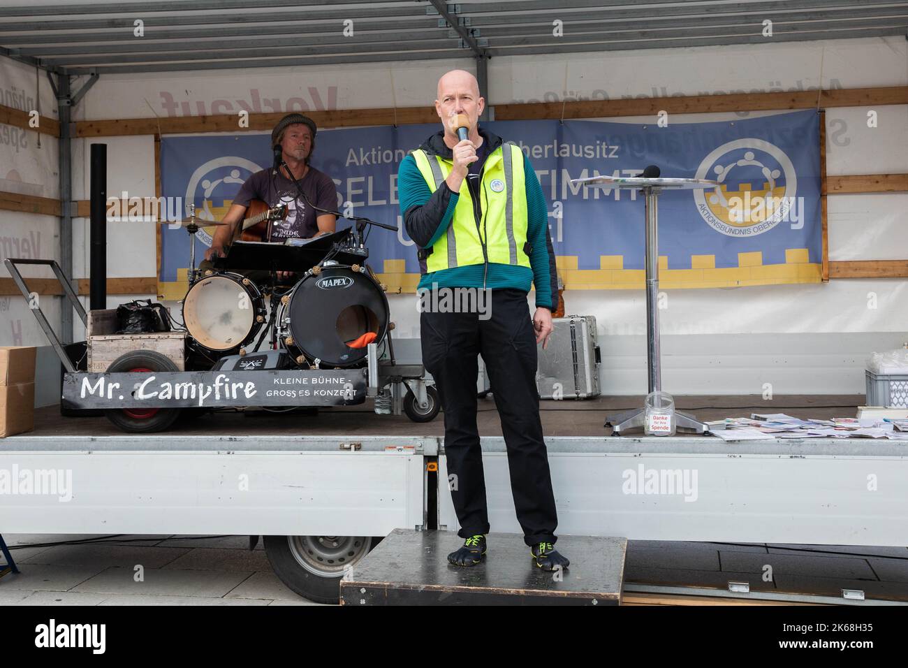 Im Bild: Frank Liske. Teilnehmer einer Demonstration nach einem ...