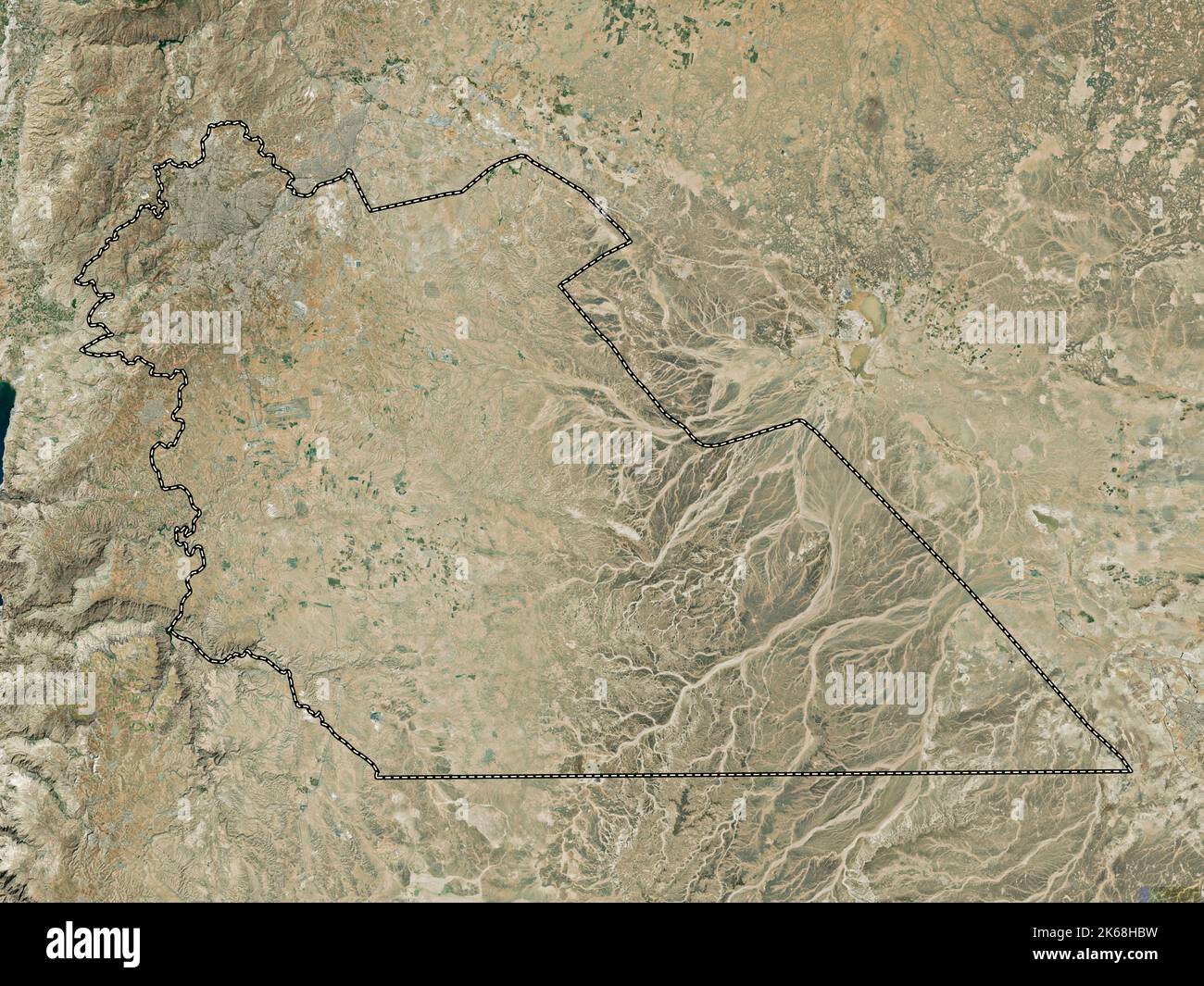 Amman, province of Jordan. High resolution satellite map Stock Photo ...